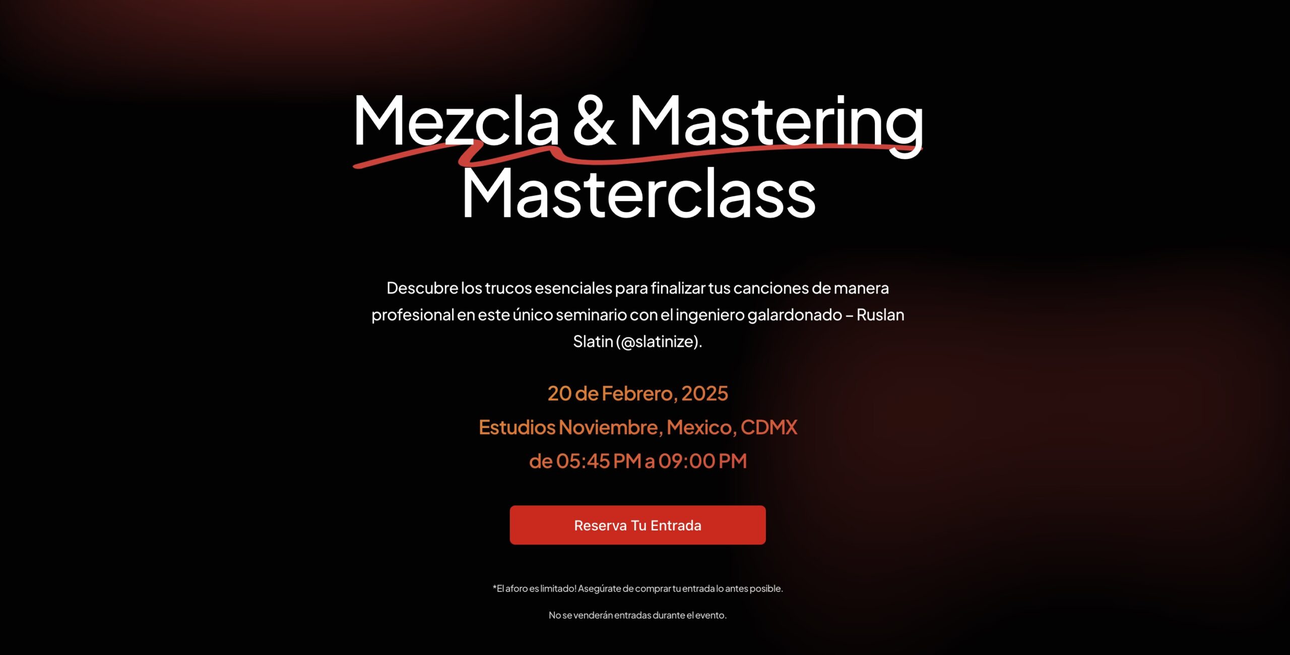 Masterclass Presencial en Mexico - SLATIN.PRO - Premium Stem Mastering